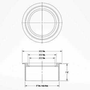 ASM 3" Round Floor Grommets Seal Openings in Access Floors
